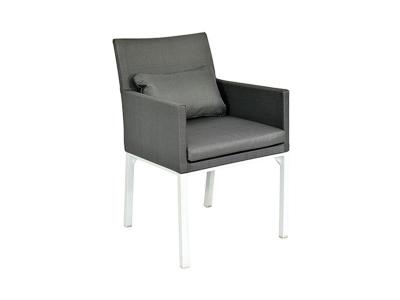 China CA1405 aluminium sling padded dining chair high quality fabric chair for sale