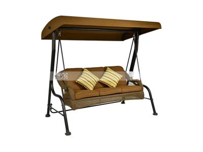 China BM3001 wicker three seater swing with canopy high end contemporary furniture for sale