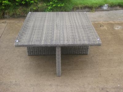China CA1017 wicker dining set with nesting ottoman outdoor artificial rattan furniture for sale
