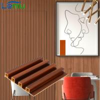 China 200mm Width WPC Laminated Fluted Flat Wall Solid Panel for Indoor Interior Decoration for sale