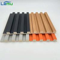 China 150mm Width Fluted Wpc Wall Panels Solid Wood Wall Boards  2.9m Length for sale
