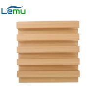 China 150mm Width Fluted Wpc Wall Panels Solid Wood Wall Boards  2.9m Length for sale