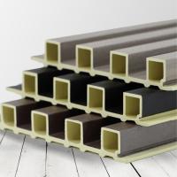 China Mall WPC Laminated Fluted Flat Wall Solid Panel for Indoor Interior Decoration Fence for sale