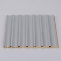 China Damask Pattern WPC Laminated Fluted Flat Wall Solid Panel for Interior Decoration Fence for sale