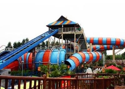 China Large Fiberglass Water Slides For Adults , Python Slide Outdoor Aqua Park Equipment for sale