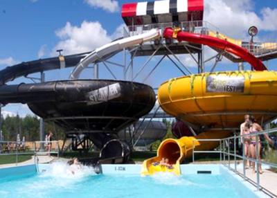 China Yellow Black Theme Park Equipment Space Bowl Pool Water Slides for 2 Person for sale