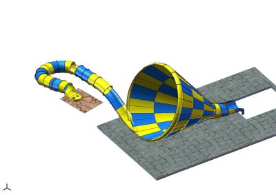 China Fun 4 Rides Tornado Fiberglass Water Slides For Pool With Raft for sale