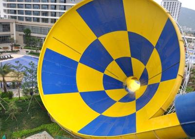 China Yellow and Blue Large Fiberglass Water Slides Park Amusement Park Slides 1500m2 for sale