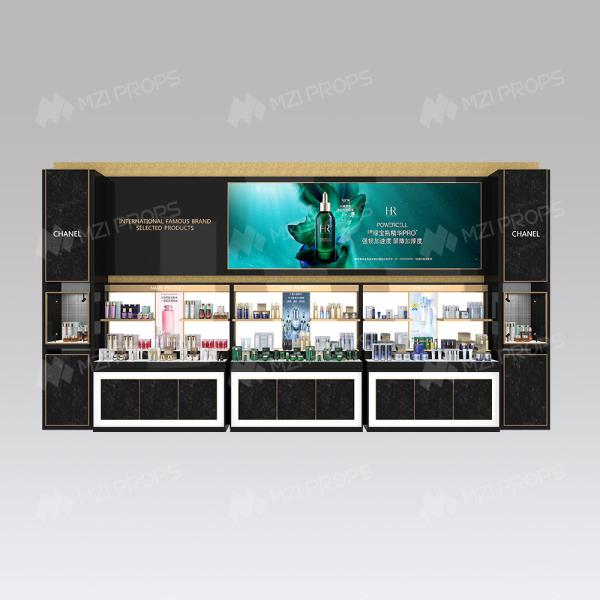 Quality TJiS-B4 3mm Black Glossy Organic Box Skincare Display Cabinet with Hidden for sale