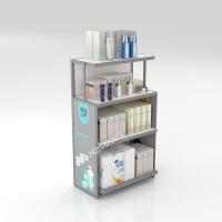 Quality YXiS-XZ-02 Gray Edge Trims Skincare Display Cabinet with 20*20mm Iron Tube for sale