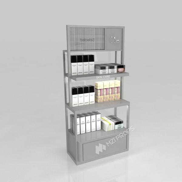 Quality GDR03-CB-04 Universal Side Cabinet With LED Strip Lights And Transparent Tempered Glass For Specialty Beauty Stores for sale