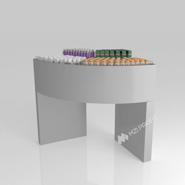 Quality GDR07-XY01 Cosmetic Display Table with Transparent Acrylic Material and Adjustable Height for Trade Show Booth for sale