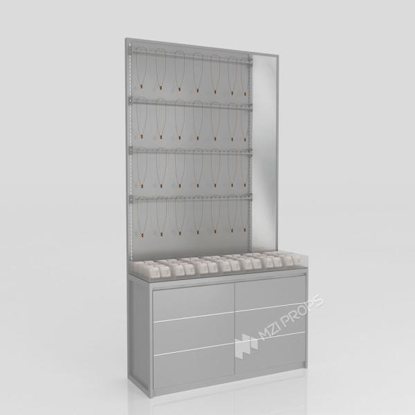 Quality GDR08-SP04 Cosmetic Display Shelf with Frosted Transparent Acrylic Joint Grids and Adjustable Height for Cosmetics Retail Stores for sale