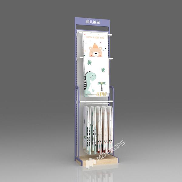 Quality M2-E14 Maternity And Baby Store Bedding Cabinet with White Spray Side Hangers and Adjustable Shelves for sale