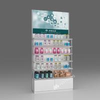 Quality JYaS-YB-01 Professional Medical Style Health Supplement Cabinet with White Over-oiled Board and Aluminum Price Tag Slot for sale