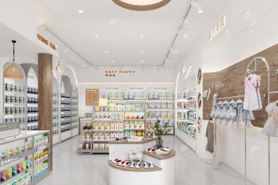 China 05-YMJYS Maternity and Baby Shop Display met Raw Wood Minimalist Style for sale