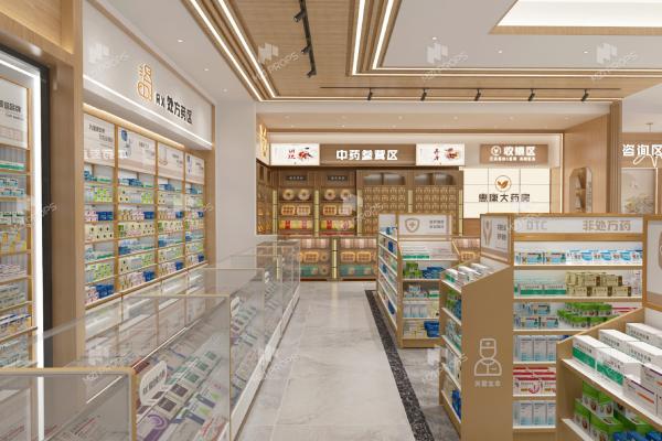 Quality 10-YMQSS Pharmacy Model Store With Natural Wood Luxury Style for sale