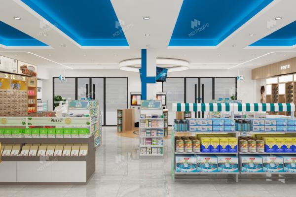 Quality 01-XDKJS001, Modern Tech Style Pharmacy Shop in Huizhou featuring 34 Main Fixtures within 86 Sqm and Approx. $9,393 Budget for sale