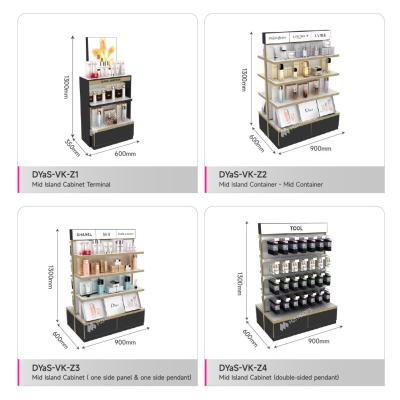 China Skincare Display Shelf  Space-saving Beauty Display Stand for Cosmetic Shop Display Furniture for sale