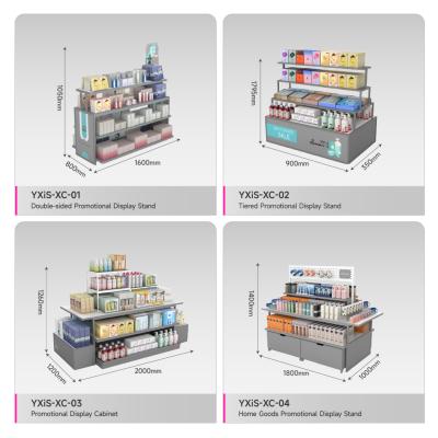 China MultiFunctional Universal Promotion Cabinet Gray Skincare Display Shelf For Retail Store Interior Design for sale