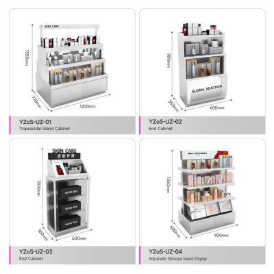 Cina Espositore cosmetico a parete per maschere viso con lightbox per l'interior design di negozi di cura della pelle in vendita