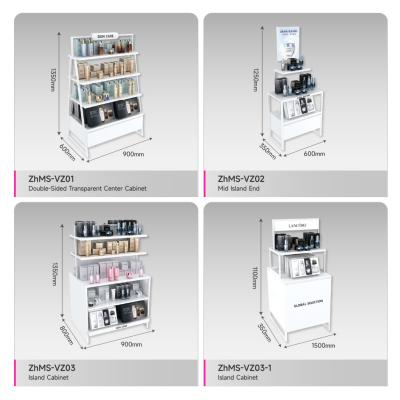China Customized Promotion Stand White Multi-Function Display Shelf  for Beauty Store Display and Retail Shop Design for sale