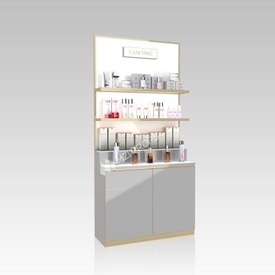 China Skincare Store Display Furniture Cosmetic Shop Cabinet with LED Lightbox for Perfume Shop Fitting and Beauty Shop Display Fixtures for sale