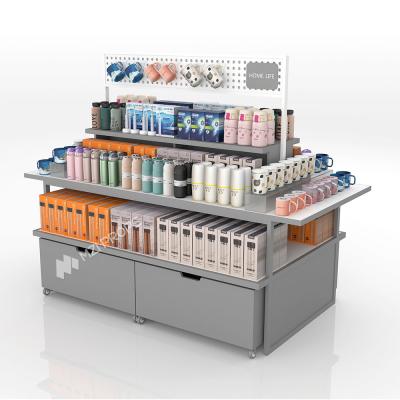 China Home Products Gray Promotion Rack Retail Shop Display Furniture For Retail Shop Interior Design for sale