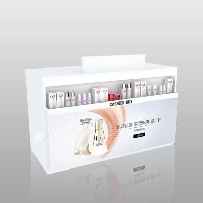 Cina Banco espositore per la cura della pelle personalizzato, in legno bianco, per il design degli interni di profumerie in vendita