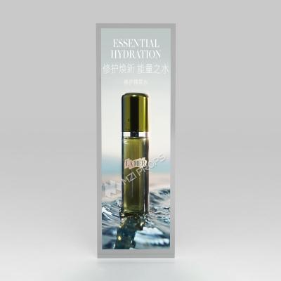 China Cosmetic Gray Wooden Display Rack with Big Light Box Store Furniture for Skincare Store Interior Design for sale