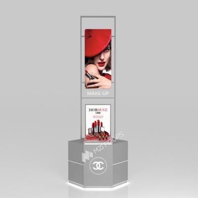 China Schaufenster Schaufenster Grauer Eckschrank aus Holz mit Lichtschrank für platzsparende Schaufenster Anzeige und Luxusgeschäftsschalter zu verkaufen