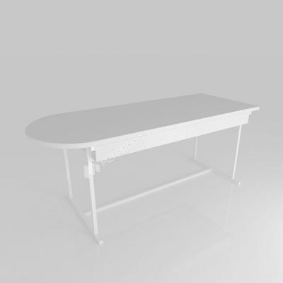 China Retail Shop Stand Grey Wooden Experience Table For Customized Shop Fitting And Space-Saving Shop Stand for sale