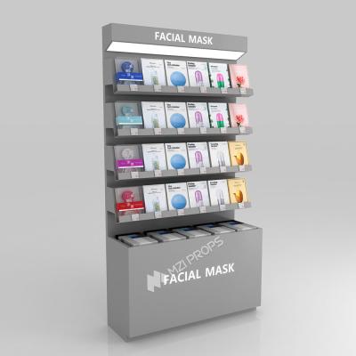 China Skincare Shop Rack  Iron Containing Gray Facial Mask Cabinet For Compact Shop Cabinet And  Customized Shop Display Furniture for sale