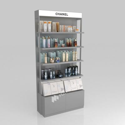 中国 美容店キャビネット グレー 木製カウンター,スペース節約のためのライトボックスとシンプル ショップディスプレイ家具とカスタマイズされた店舗デザイン 販売のため