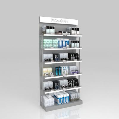 中国 スキンケアディスプレイテーブル 厚い柔らかいフィルム付き灰色の木製カウンター ライトボックス 小売店家具と流行りの店のディスプレイ家具 販売のため