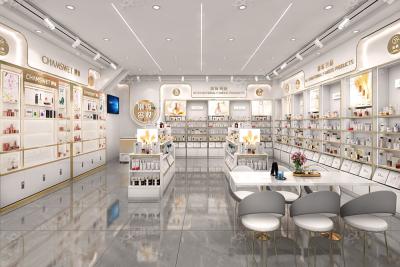 中国 カスタマイズされたショップディスプレイ スキンケアストアの備品 小売店用香水ディスプレイキャビネット 販売のため