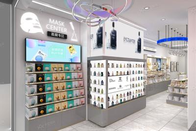 中国 Les Classiques Gray Series 化粧品ディスプレイケース (店舗デザインおよびストアディスプレイ用) 販売のため