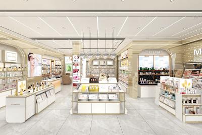 中国 ファッションフォワードなショップディスプレイとプレミアムストアデザインのための化粧品店家具化粧品ディスプレイキャビネット 販売のため