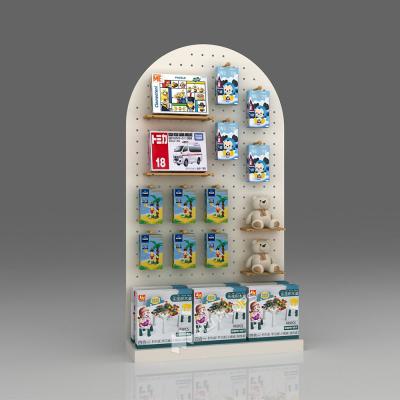 China Mom & Baby Shop Display Rack Wood&Iron Shelf Circular Toy High Cabinet for Baby Shop Interior Design for sale