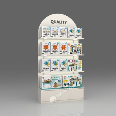 China Maternity Store Design Display Rack Arc-shaped Toys High Cabinet for Baby Shop Display Furniture for sale