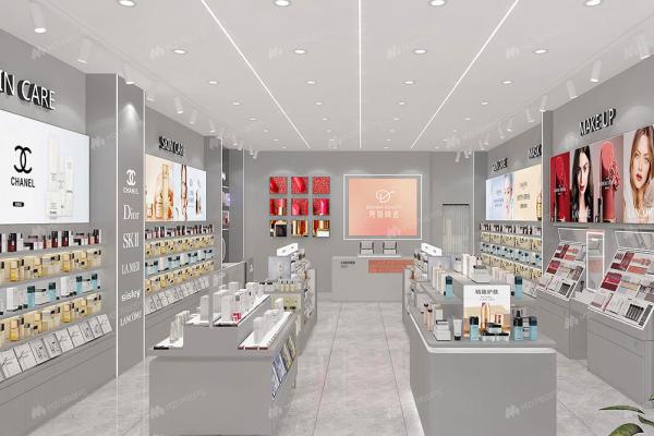 Quality Retail Store Display Furniture Luxury Shop Cabinet Skincare Display Rack for Makeup Store Design for sale