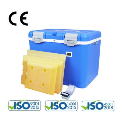 China 2-8°C Temperature Range Portable Medical Cooler Box with 40mm PU Insulation for 24-48hrs Cold Time for sale