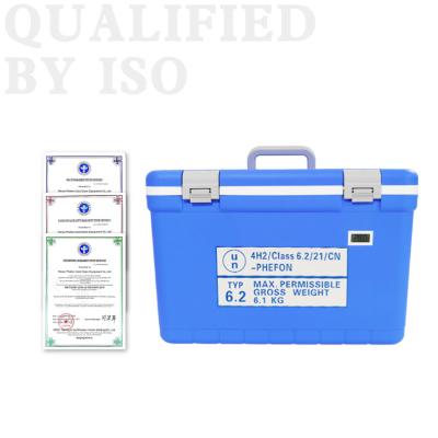 China UN3373 Container de embalagem tripla de cadeia de frio Caixa refrigeradora de armazenamento com visor de temperatura à venda