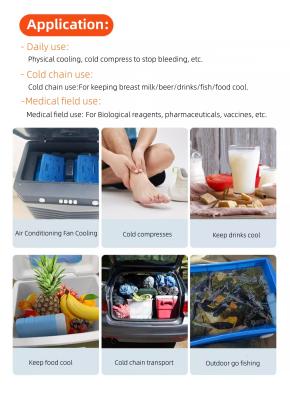 중국 내구성이 뛰어난 2-8C 온도 조절을 위한 ISO 및 SGS 인증 맞춤형 디자인 재사용 가능 PCM 아이스팩 판매용