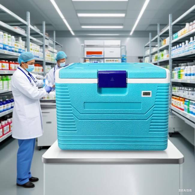 Medical cooler box front view