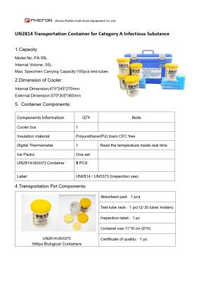 中国 温度計の温度表示 標本のための生物学的サンプルのための輸送容器 冷鎖の安全輸送 販売のため