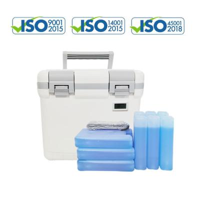 China Hard Cooler Box 6Liters Portable medical Cooler Box With CFC-Free PU Foam Insulation For Long Duration for sale