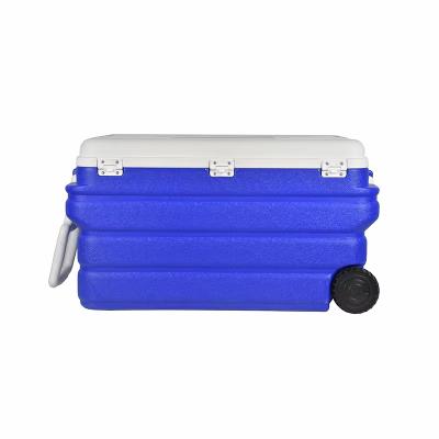 China Phefon 90L Outdoor Ice Cooler Box Large Injection Coolers With Wheels Cold Chain Box  For Temperature-Sensitive Products for sale