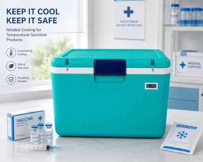 China Insulated  Hard Ice Cooler Box OEM And ODM Support Designed For Temperature Control Medical-grade Transport Cooler Boxes With ISO 13485 Certification for sale