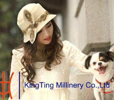 China 57CM Yellow Wool Hand Made Wolt Felt Hats eco-friendly for sale